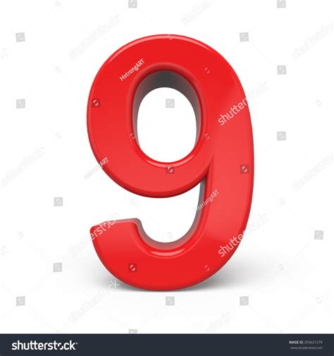 3d Glossy Red Number 9 Isolated Stock Illustration 355631579 Shutterstock