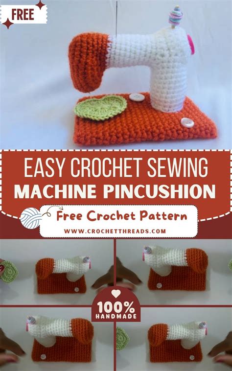 Crochet Sewing Machine Pincushion Pattern