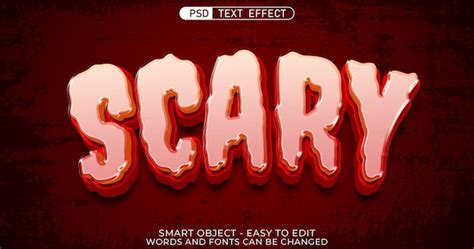 Premium Psd Scary Text Effect 3d Style