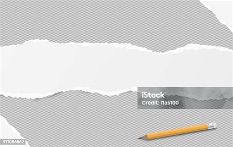 찢어진된 흰색 직사각형 종이 스트립 하나 배치 수평 배경 종이 노트에 대 한 제곱입니다 벡터 일러스트 레이 션 0명에 대한 스톡