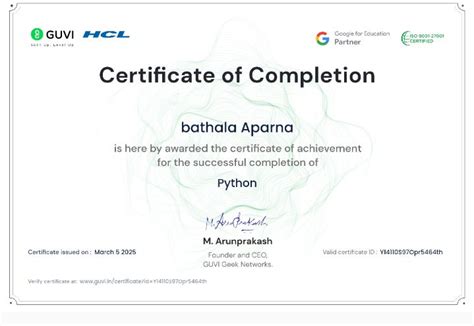 pythonprogramming guvi skillup lifelonglearning aparna bathala