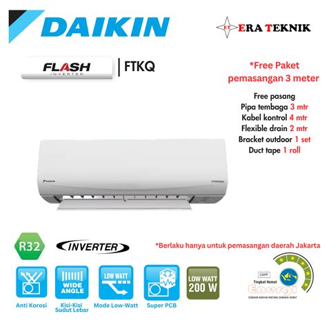Promo Free Pemasangan Daikin Ftkq50uvm4 Ac Split Wall Daikin 2pk Flash Inverter Era Teknik