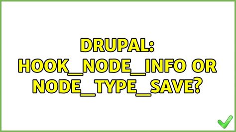 Drupal Hooknodeinfo Or Nodetypesave Youtube
