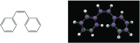 Molecular Structure Of Cis Stilbene Left And Photo Induced Atomic