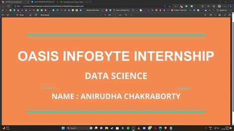 Anirudha Chakraborty On Linkedin Connections Oasisinfobyte Datascience Python Internship