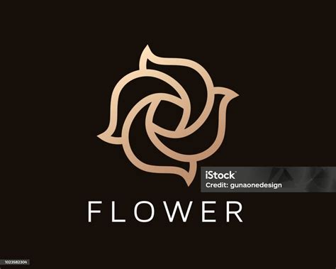 초록 꽃 모노 그램 기호 템플릿 디자인 벡터 상징 디자인 컨셉 창조적인 기호 아이콘 개념에 대한 스톡 벡터 아트 및 기타 이미지