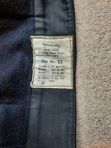 Ww2 Royal Navy Officers Blue Working Dress Blouse