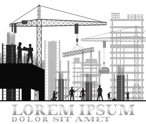 Edificio En Construcción Vector Premium