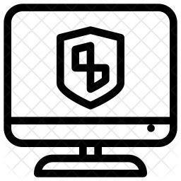 Desktop Security Icon Download In Line Style