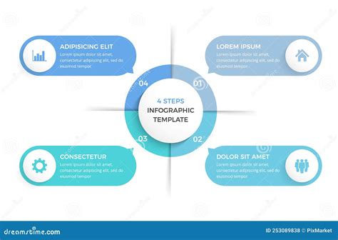 Circle Diagram With Four Elements Stock Vector Illustration Of