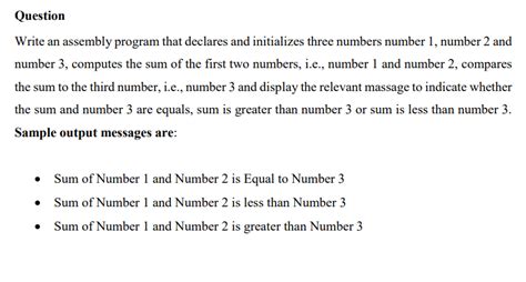 QuestionWrite An Assembly Program That Declares And Chegg Com