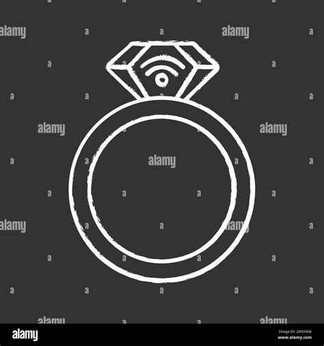 Nfc Ring Chalk Icon Near Field Communication Rfid Transponder Smart