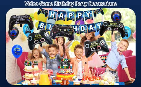 Cxrylz Video Games Party Decorations Gamer Birthday Decorations Gaming Balloons Gamepad Foil