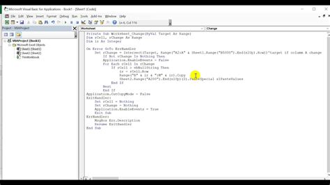 VBA Excel Tutorial Copy Data Automatically From Worksheet To Another When Cell In Column