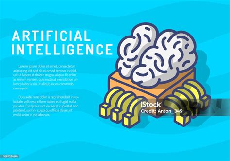 인공 지능 테마 디자인 손으로 그린 텍스트 메시지에 대 한 컴퓨터 Cpu 프로세서 칩과 인간의 두뇌 개념 벡터 그래픽 장소 만화