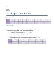 Logarithmic Models Finding Patterns In Data Predicting Yield Course Hero