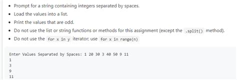 Solved Prompt For A String Containing Integers Separated Chegg