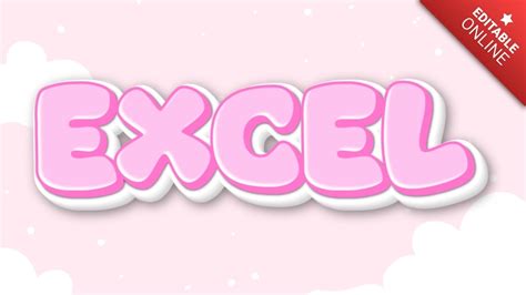 Excel Cartoon Kawaii Text Effect Generator