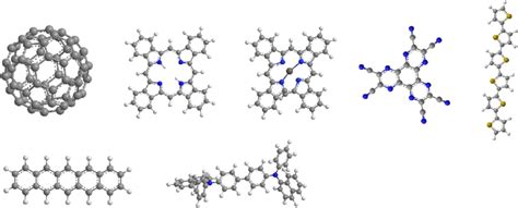 Molecular Structures Of Fullerene And Testing Molecules From Left To Download Scientific