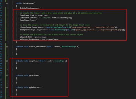 WPF C Tutorial Create A Save The Presents Item Drop Down Game In Visual Studio Moo ICT