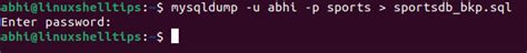 how to backup a single mysql database from command line