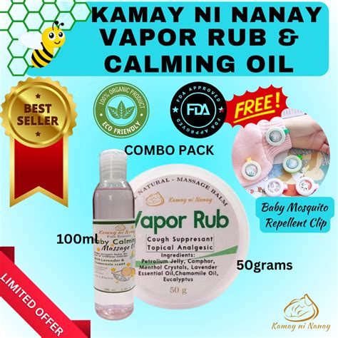 Kamay Ni Nanay -Combo Pack - 50g Vapor rub & 100ml Calm oil, No Cough ...