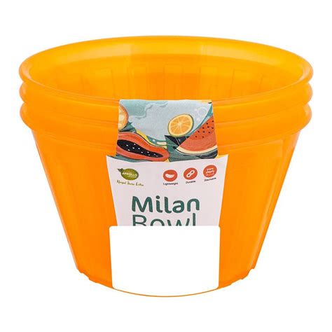 Purchase Appollo Milan Bowl 3 Pack Set Orange 250ml Online At Best Price In Pakistan Naheed Pk