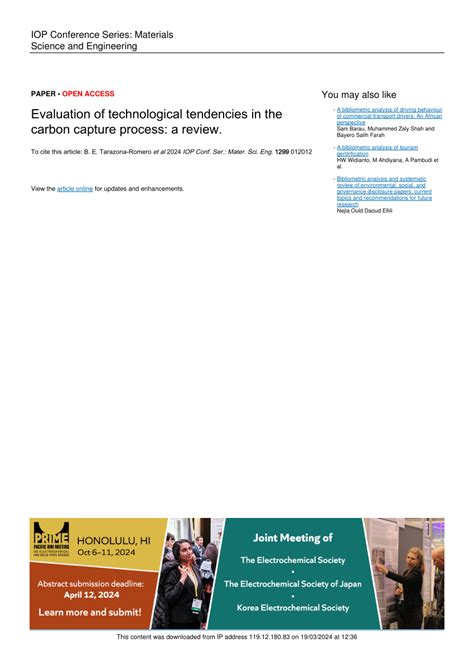 Pdf Evaluation Of Technological Tendencies In The Carbon Capture