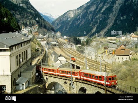 Switzerland View Northwards Down The Gotthard Pass With Goschenen