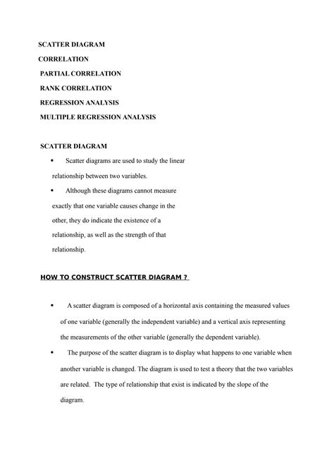 Solution Scatter Diagram Correlation Partial Correlation Rank