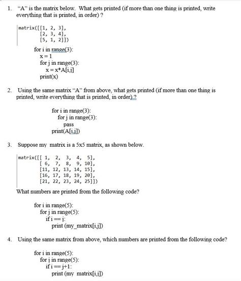 Solved Given The Following Python Code Interpret The