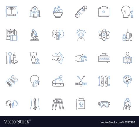 Exercise Line Icons Collection Fitness Workout Vector Image