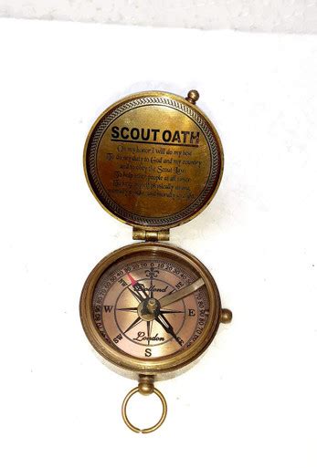 Antique Brass Compass Scout Compass Brass Flat Compass Pocket Compass