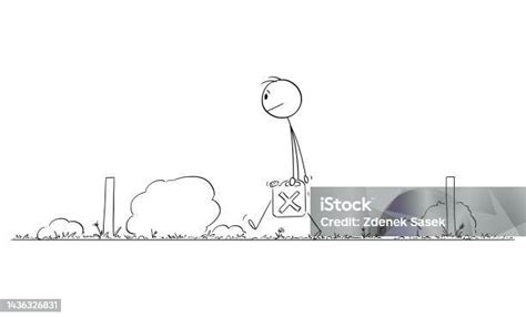 도로에서 휘발유 또는 가스 캔을 운반하는 사람 벡터 만화 스틱 그림 그림 걷기에 대한 스톡 벡터 아트 및 기타 이미지 걷기 일러스트레이션 주유소 Istock