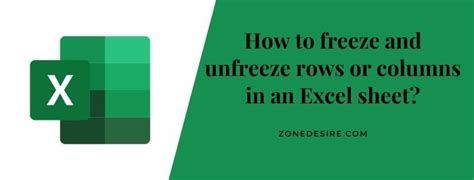 Freeze And Unfreeze Rows Or Columns In Excel Sheet