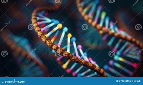 Human Dna Strand Double Helix Macro Generative Ai Stock Illustration