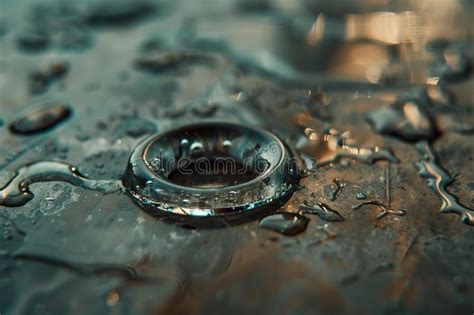 Closeup Of Water Droplet Impact On Surface Stock Illustration Illustration Of Nature Fluid