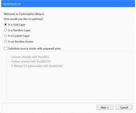 creating an optimization experiment — rock maker 3 18 documentation