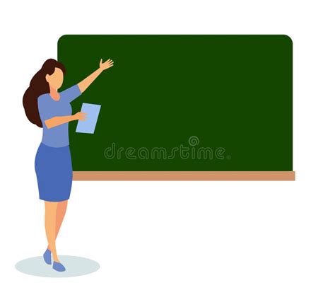 Teacher In Front Of Blackboard In Classroom Stock Vector Illustration