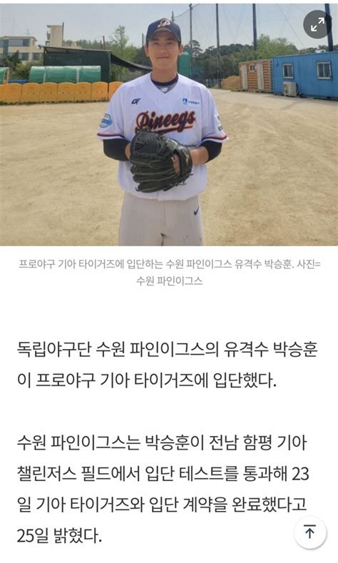 정보소식 독립야구단 선수 우리 팀 합류 소식 인스티즈instiz Kia 카테고리