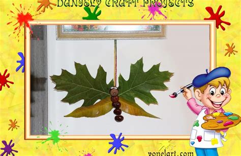 Водно конче и пеперуда от есенни листа кестени и жълъди Yonel Imaginarium