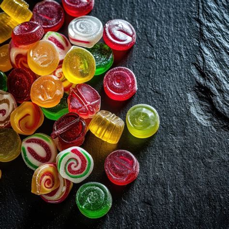 Colorful Hard Candies Pile Small Shiny Lollipop Pile Fruit