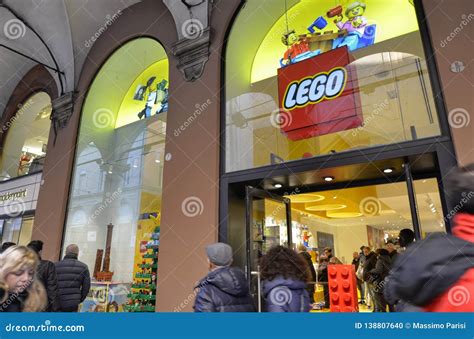 Bologna Italy December 2018 The Lego Store In The Historic Center