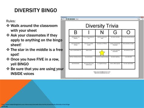Diversity Bingo Template