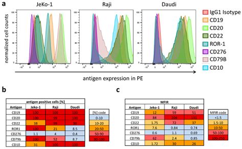 Antigen Expression Profile Of The Lymphoma Cell Lines Jeko 1 Raji And