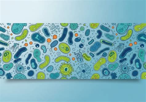 Illustration Of Various Microorganisms In A Playful Abstract Style