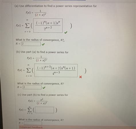 Solved A Use Differentiation To Find A Power Series