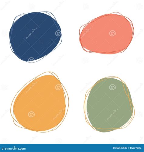 Doodle Blob Shapes Vector Set Organic Abstract Simple Fluid Splodge Elemets