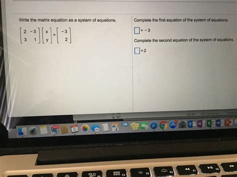 Solved Write The Matrix Equation As A System Of Equations Chegg Com