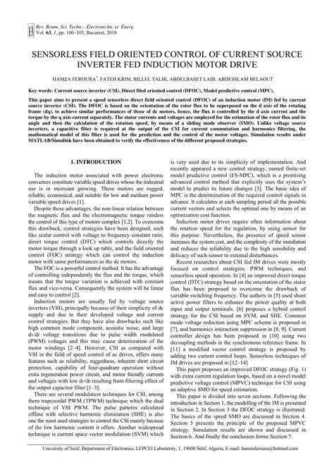 pdf sensorless field oriented control of current source inverter fed